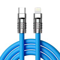 China 1m Durable Silicone Charging Cable with Zinc Alloy Connectors in Orange/Blue/White/Green CC60W / CL27W 480Mbps Cable for sale