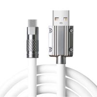 China 1m Durable Silicone Charging Cable with Zinc Alloy Connectors in Orange/Blue/White/Green CC60W / CL27W 480Mbps Cable for sale