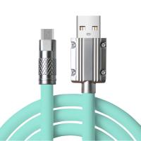 China 1m Durable Silicone Charging Cable with Zinc Alloy Connectors in Orange/Blue/White/Green CC60W / CL27W 480Mbps Cable for sale