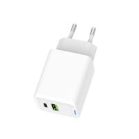 China EU Plug Dual Port USB A With Type C White GaN USB Charger 45W Fast Wall Charger Type C Charger for sale