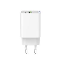 China EU Plug Dual Port USB A With Type C White GaN USB Charger 45W Fast Wall Charger Type C Charger for sale