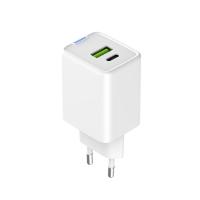 China EU Plug Dual Port USB A With Type C White GaN USB Charger 45W Fast Wall Charger Type C Charger for sale