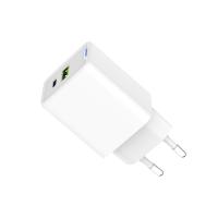 China EU Plug Dual Port USB A With Type C White GaN USB Charger 45W Fast Wall Charger Type C Charger for sale