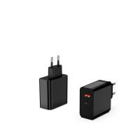 China 2025 LX-Brand 45W Dual Ports USBA And USBC OEM Fast Charging Power Block Wall Charger Fast Type C Wall EU Plug Adapter for sale