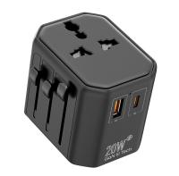 China Black Electrical Plug Fast Charging Travel Adapter Full Copper With Nickel Plating for sale