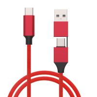 China 2025 Lx Brand  1M Length 2IN1 Braided Charging Cable With 60W Output And 480Mbps Transfer Speed for sale