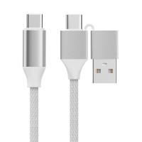 China 2025 Lx Brand  1M Length 2IN1 Braided Charging Cable With 60W Output And 480Mbps Transfer Speed for sale