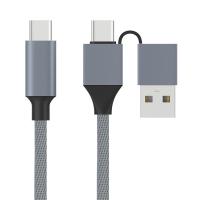 China 2025 Lx Brand  1M Length 2IN1 Braided Charging Cable With 60W Output And 480Mbps Transfer Speed for sale