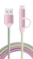 China 2025 2-In-1 1M Braided Phone Charging Cable Durable Material and Tangle-Free Design for sale