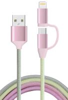 China 2025 2-In-1 1M Braided Phone Charging Cable Durable Material and Tangle-Free Design for sale