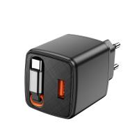 China 65W Type C Retractable Wall Charger Universal Compatibility for Fast USB Charging for sale