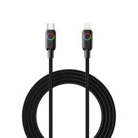 China Braided 3A Fast Charging USB Cable With light 60W Type C Data Charger Cable for sale