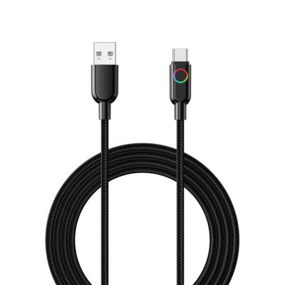 China 60W Braided Charging Cable USB A Type C Lightning 27W With RGB Light for sale