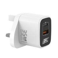 China 35W GaN Fast Charging USB C Charger Block With Digital Display for sale