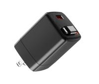 China OEM Support Customized 30W GaN Fast Charger With Retractable USB-C Cable Full Voltage 220V-240V Black for sale