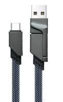 China Durable 4-in-1 Braided Aluminum Charging Cable 100cm Length 3A Output Fast Charging for sale