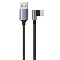 China Aluminum Alloy and TPE Braided Black Charging Cable for Fast Charging for sale