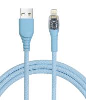 China OEM Light Blue Silicone USB-C to Lightning Cable by Translucent Tech for sale