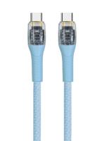 China OEM Light Blue Silicone USB-C to Lightning Cable by Translucent Tech for sale
