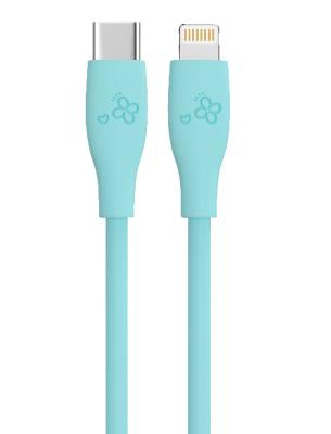 China Customized OEM Support Stylish Light Blue USB C to Lightning Data Cable with Flower Motif Output CC60W for sale