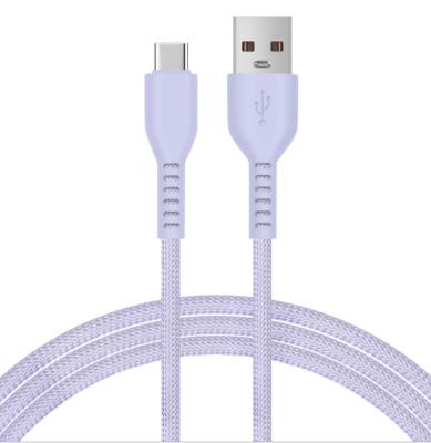 China Durable 1m Braided Silicone Cable Tangle-Free Charging Cable for Phones/Tablets for sale