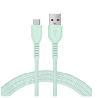 China Fast Charging Mint Green Braided USB Type C Cable with OEM Support Customized for sale