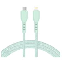 China Fast Charging Mint Green Braided USB Type C Cable with OEM Support Customized for sale