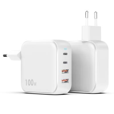 China Dual USB-A and Dual USB-C 100W Professional 4-Port Charger Max Efficiency Output Current 2.4A ABS PC Plastic for sale