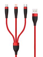 China 1-to-3 USB Cable Set Braided Aluminum Housing for iPhone/Android C-C20V3A 60W max/C-L 9V3A 27W max Durable Long-Lasting for sale