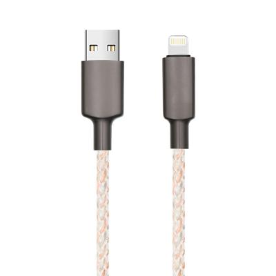 China Glowing Braided Charging Cable 1m Length Aluminum Connector Tangle-Free Black for sale