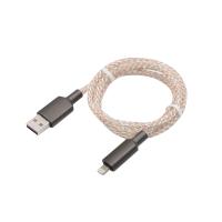 China Glowing Braided Charging Cable 1m Length Aluminum Connector Tangle-Free Black for sale