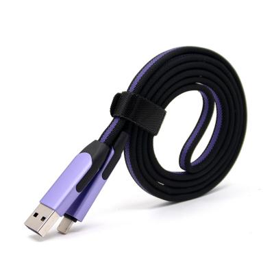 China 2025 6-in-1 Multi-Device Fast Charging Cable 1m Braided USB C/Micro USB/Lightning 3A Quick Charge for sale