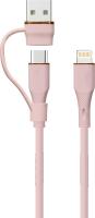 China OEM Supported Pink 2-in-1 USB Cable USB-A USB-C to USB-C Connector for sale