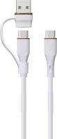 China 2025 3-in-1 Silicone Charging Cable 1m USB A to Lightning USB C Triple Cable for iPhone 15/14/Android/Samsung for sale