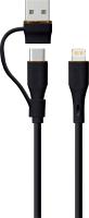 China Fast Charging 2-in-1 USB Cable Silicone Material USB-A/USB-C to Lightning Connector Customized for iPhone for sale
