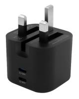 China 45W Foldable Dual USB-C Charger UK Plug 2-Port Type C Fast Charging Adapter for sale