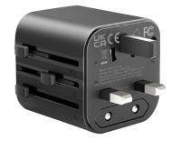 China Smart Multi-Country Travel Charger Rated Voltage 100-250V CE ROHS FCC Approved Works In USA UK EU Australia 4 Plug Types for sale