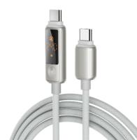 China Digital Display USB-C to USB-C Cable Smart Charging Braided Data Sync with Customized OEM Support for sale