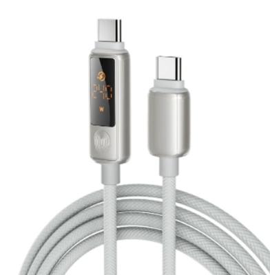 China Digital Display USB-C to USB-C Cable Smart Charging Braided Data Sync with Customized OEM Support for sale