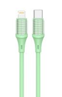 China 1m Length Green Silicone Data Cable With Transparent Shell And Various Colors for sale