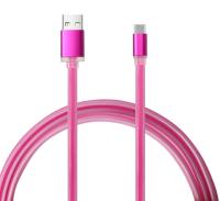 China Stylish Blue USB Cable with Transparent Cable Body 1m Length for sale