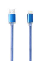 China Stylish Blue USB Cable with Transparent Cable Body 1m Length for sale
