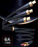 China 3-in-1 Sparkle USB Charging Cable, Braided TPE 1.25m/2m - Compatible with iPhone/Type-C/Micro-USB Devices for sale