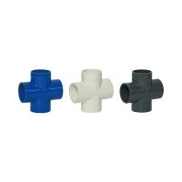 China Pvc-U 4-Way Flat Coupling Cross VC Water Supply PVC Pipe Fitting for sale