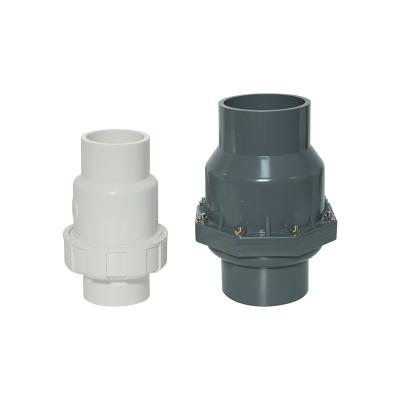 China PVC-U Single Union Ball Check Valve Vertical Check Valve Non Return Check Plastic Valve for sale