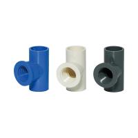 China Pvc-U Female Tee Inner Teeth Three Pass Inner Screw Joint Reducing Tee Pipe Fitting for sale