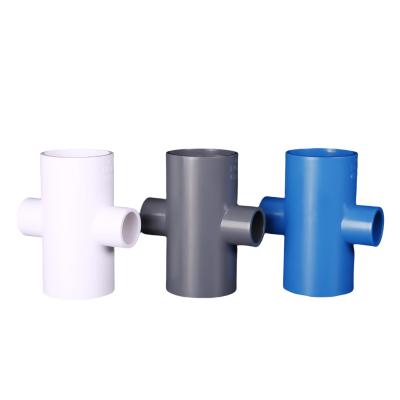 China Plastic Flat Pvc Four Way Connector 4 Way Pvc Fitting For Drainage for sale