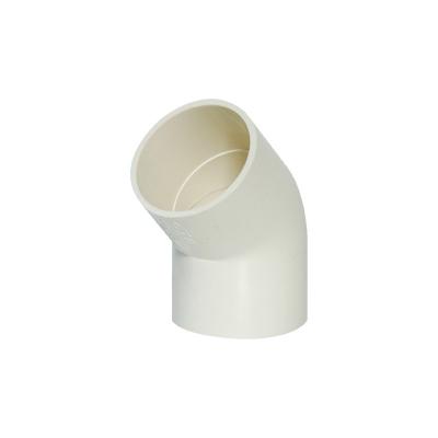China Chemical Resistant 45 Degree Pvc Connector Standard Pipe Fittings ISO Certificated for sale