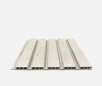 China Fluted Waterproof Wpc Wood Slat Panel Wpc Cladding Panels With Embossed Design for sale