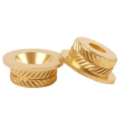 China Flat Round Brass Knurled Thumb Nuts Grooved Female Threaded Fitting for sale